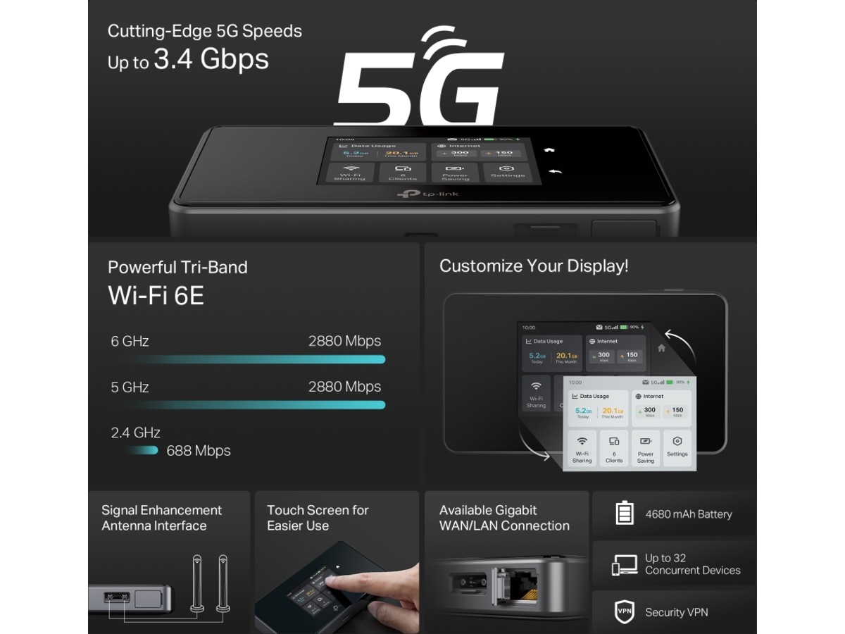 TP-Link M8550 5G router - Routere | KomplettBedrift.no