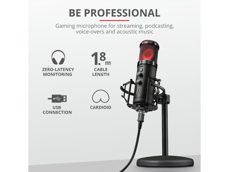 Trust GXT 256 Exxo streaming mikrofon - KomplettBedrift.no