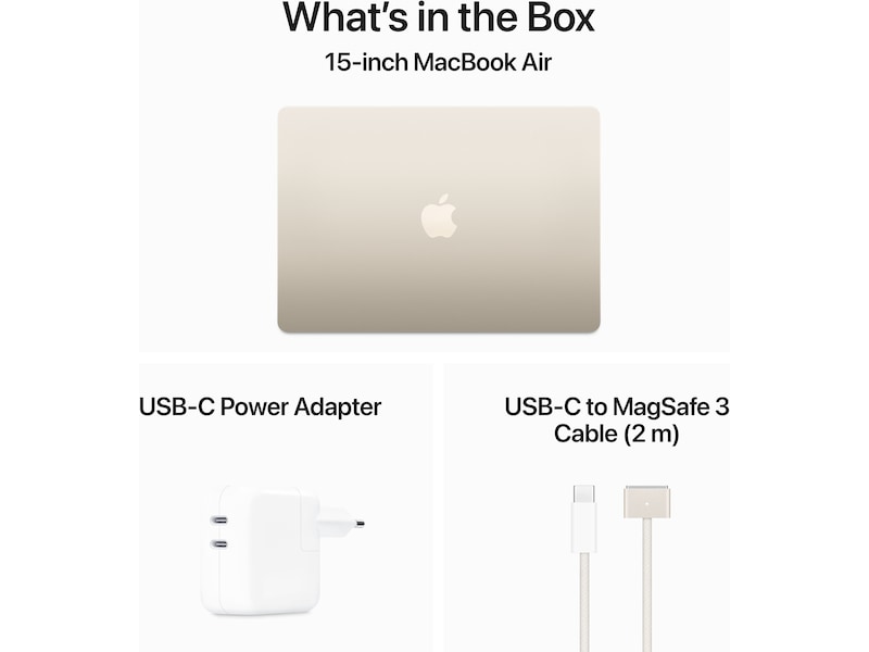 Macbook Air 15 (2024) 256GB (stjerneskinn) | KomplettBedrift.no