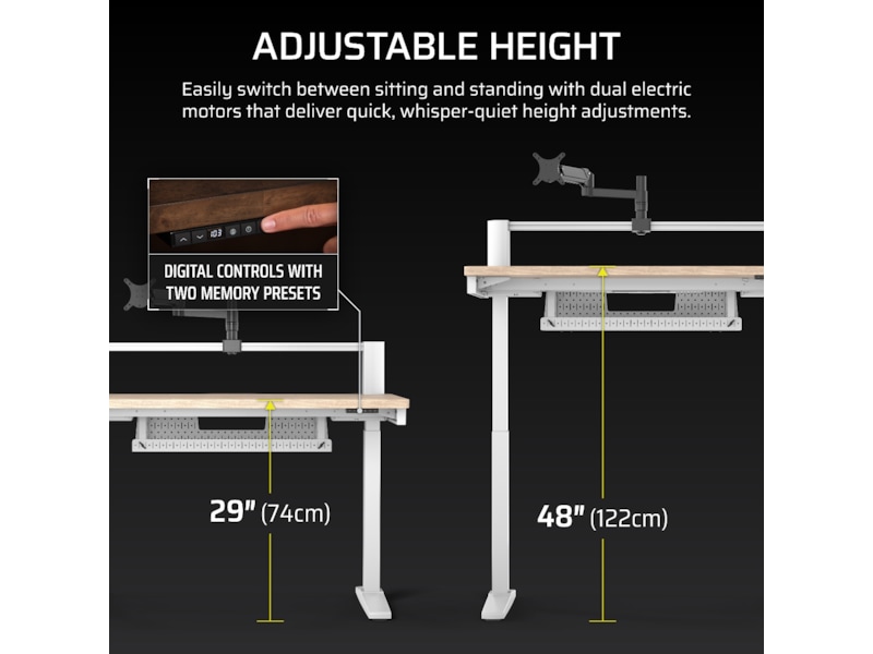 Corsair Platform:4 Elevate skrivebord (hvit/lys tre) - Gaming desk ...