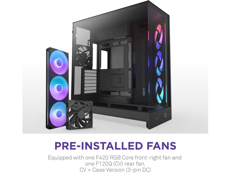 NZXT H9 Flow RGB Mid Tower (sort) - Midi tower | KomplettBedrift.no